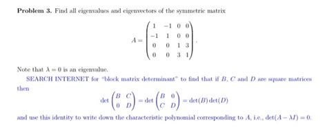 solved problem 3 find all eigenvalues and eigenvectors of