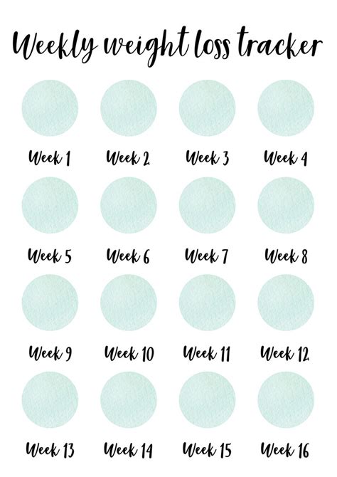 Weight Loss Tracker Printable Gorgeous Digital Weekly Etsy