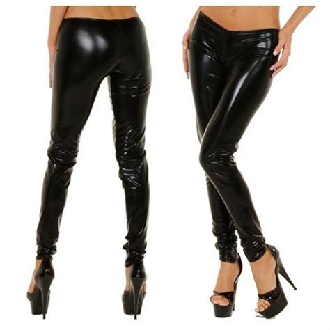 New Stylish Gothic Shiny Pvc Leggings Erotic Wet Look Faux Leather Pants Pu Vinyl Low Waist