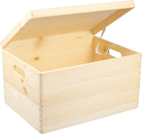 Laublust Gro E Holzkiste Deckel Und Griffe X X Cm Natur Fsc