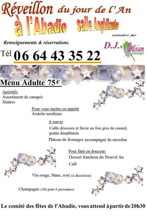Réveillon du Jour de l an SIVOM DE L ABADIE