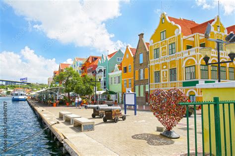 Willemstad Curacao Netherlands Antilles Colourful Houses And