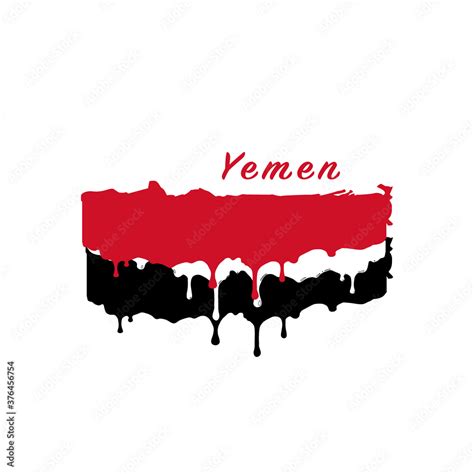 Painted Yemen Flag Yemen Flag Paint Drips Stock Vector Illustration