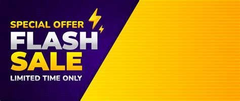 fondo de vector de banner de venta flash diseño de plantilla de oferta