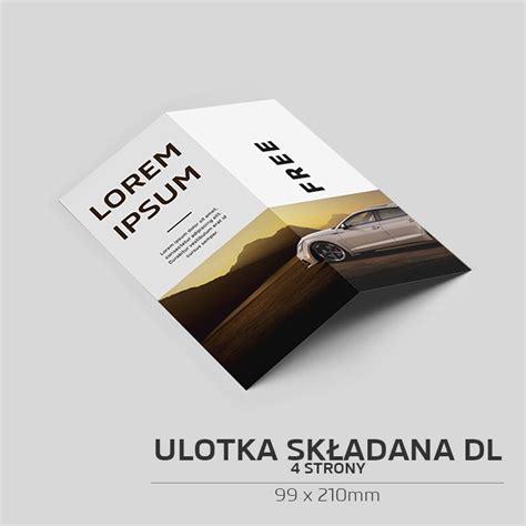 Ulotki składane DL 130g 100szt Druk ulotek składanych Drukarnia