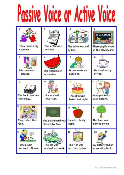 Passive Voice Or Active Voice English Esl Worksheets For Distance