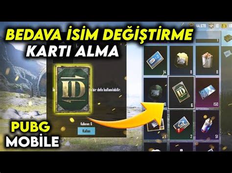 PUBG MOBİLE BEDAVA İSİM DEĞİŞTİRME KARTI ALMA ÜCRETSİZ İSİM KARTI