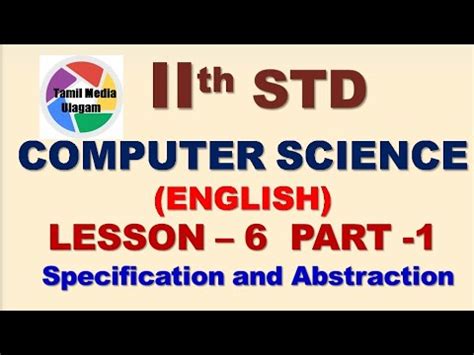 11th Std Computer Science English Medium Chapter 6 Lesson 6