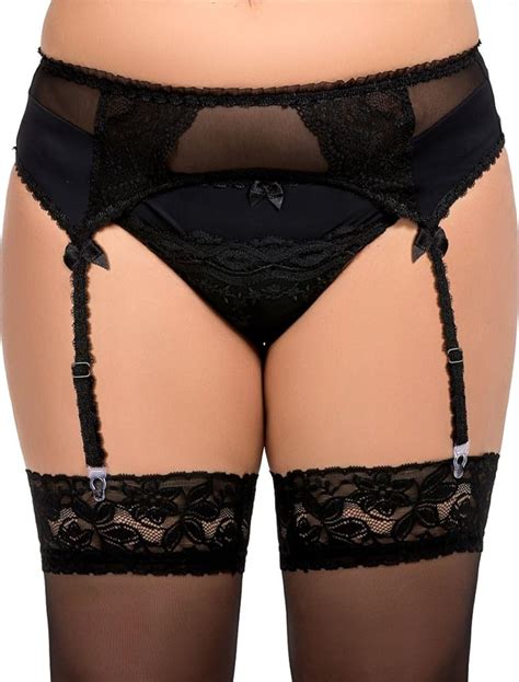 Nine X Plus Size Lingerie Sheer Mesh Lace Garter Belt S 8XL 8 28 3