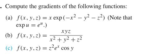 solved · compute the gradients of the following functions