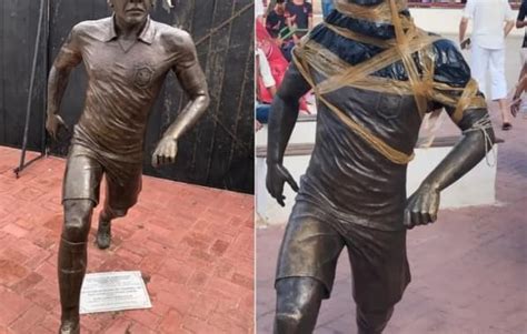 Estátua em homenagem a Daniel Alves é vandalizada em Juazeiro Blog