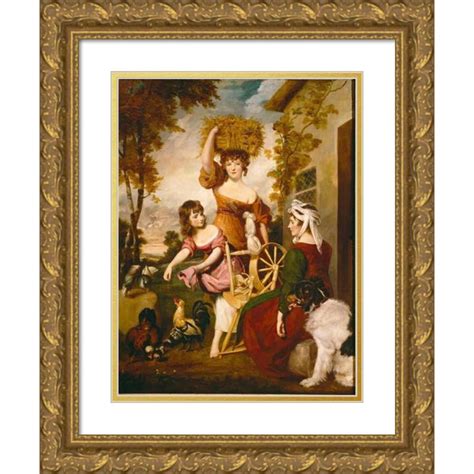 Sir Joshua Reynolds 14x18 Gold Ornate Wood Frame And Double Matted
