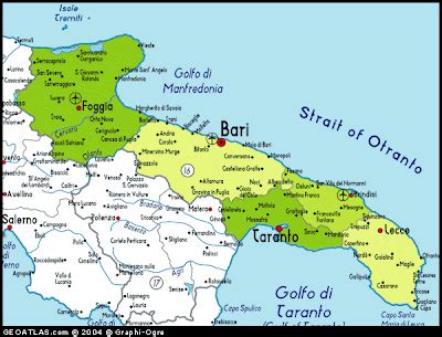 Puglia Cartina della Città Mappa Cartina Italia Geografica Regionale