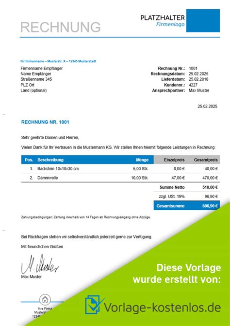 Camp BilderBlog Rechnung Schreiben Vorlage Excel