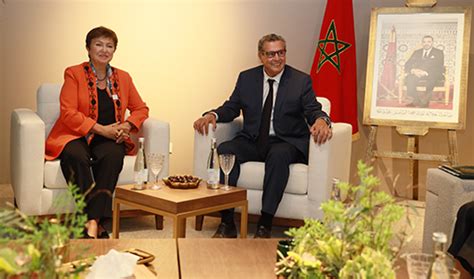 Akhannouch échange avec la directrice générale du FMI lors des