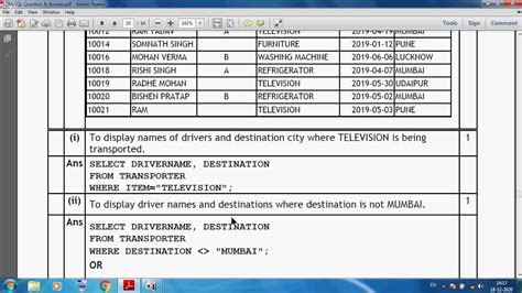 class 12 ip mysql select commands and output questions and answers revisions youtube
