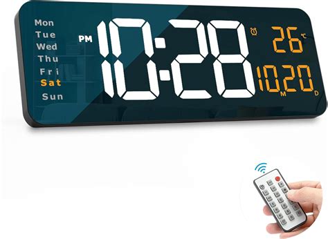YISILE Reloj de pared digital visualización grande reloj digital grande
