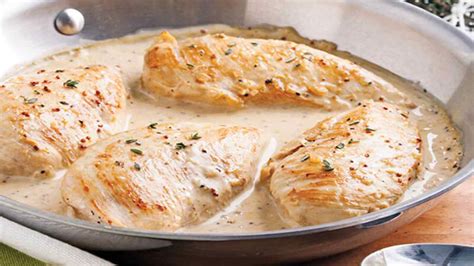 Poulet sauce crémeuse à la moutarde Sain et délicieux Recette Facile