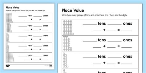 Place Value Ones And Tens Worksheet Teacher Made Twinkl