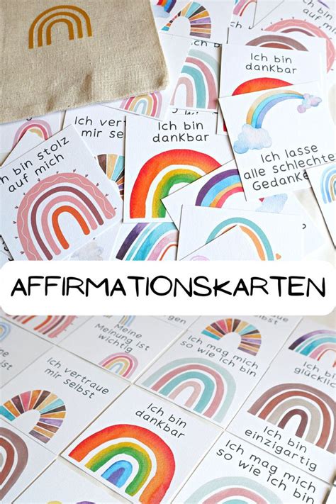 Affirmationskarten F R Kinderauf Deutsch Mit Bunten Regenb Gen