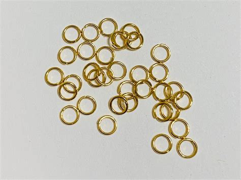 18K Gold Plated Stainless Steel Open Jump Rings 5mm 21ga Etsy Norway