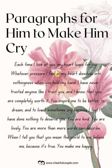 Paragraphs For Him To Make Him Cry Paragraphs For Him Simple Love