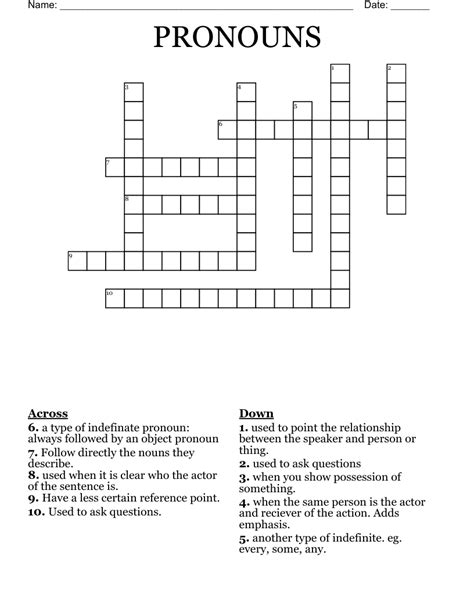 PRONOUNS Word Search WordMint