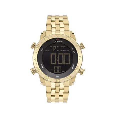 Relógio Technos Masculino Digi Ana Dourado Bjk006Ac 4P Submarino