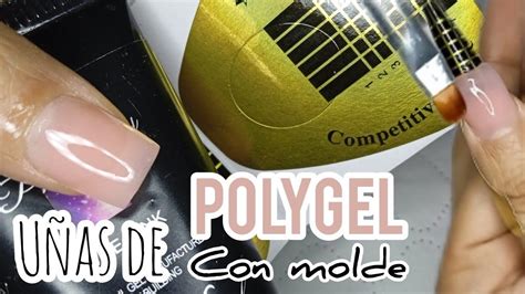 UÑAS DE POLYGEL CON MOLDE POLYGEL ESCULPIDO POLYGEL PASO A PASO