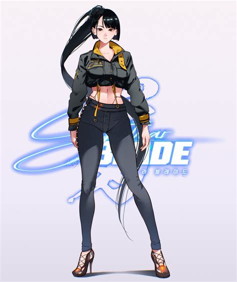 Safebooru 1girl Black Hair Blunt Bangs Breasts Brown Eyes Cesar Art456 Crop Top Cropped Jacket