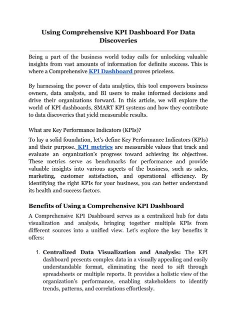 Ppt Using Comprehensive Kpi Dashboard For Data Discoveries Powerpoint