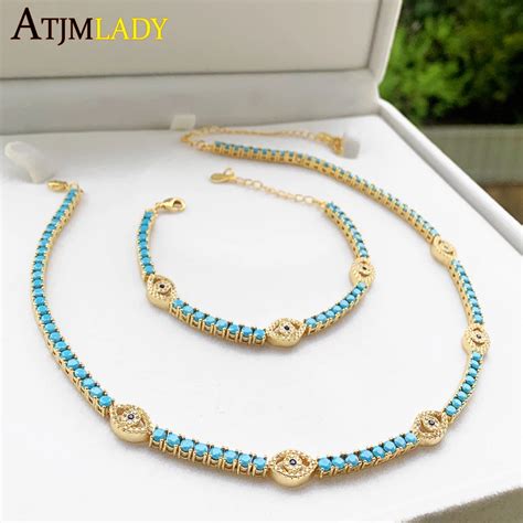 Collier ras du cou en pierre turquoise pour femmes 35 10cm plaqué