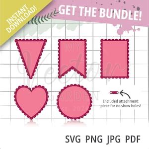 Scalloped Banner Svg Bundle Scallop Bunting Svg File For Cricut Flags
