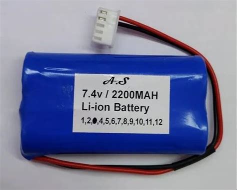 A S 7 4 Volt 2200 MAh Lithium Ion Battery Pack Size Pouch 90gm At Rs