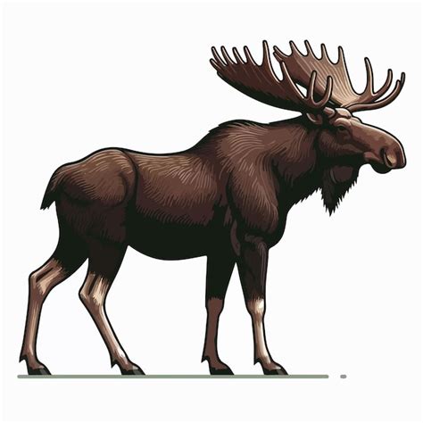 Vector De Dibujos Animados De Alce En Fondo Blanco Vector Premium