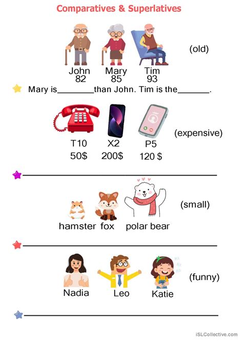 Comparative Superlative Adjectives English Esl Worksheets Pdf Doc