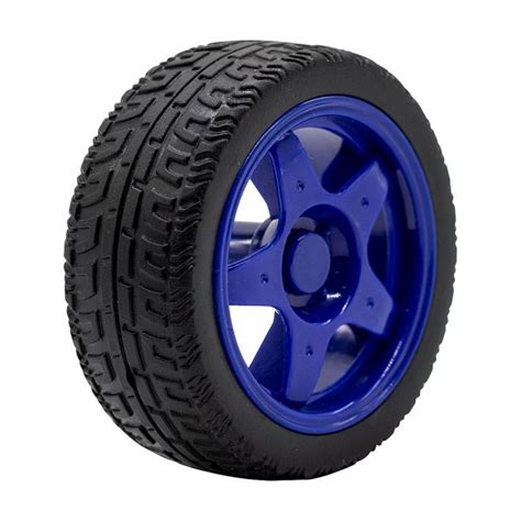 Roda Pneu De Borracha Mm Carrinho Rob Motor Dc Azul