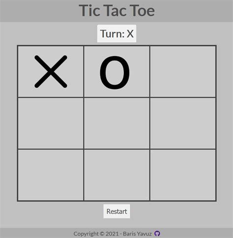 github brsyvz tic tac toe implementation of classic tic tac toe game