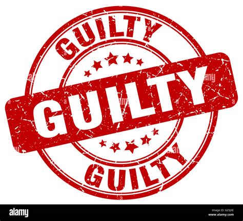 Guilty Red Grunge Round Vintage Rubber Stamp Stock Photo Alamy