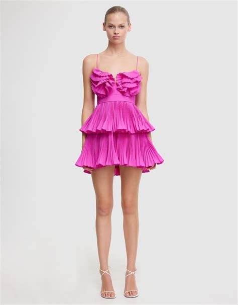 Acler Griffith Mini Dress Fuchsia Monroe