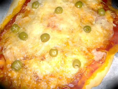 Recette De Pizzablanc Dinde Oignons Olives