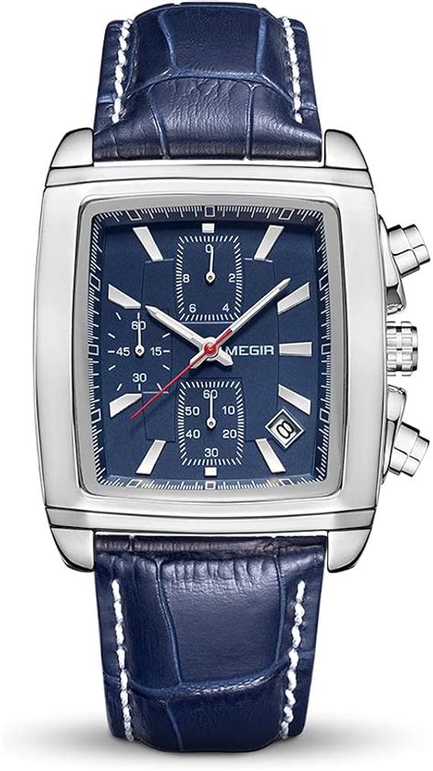 MEGIR Orologio Da Polso Da Uomo Con Cinturino In Pelle Analogico Al