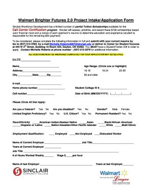 Fillable Online Workforce Sinclair Bapplicationb For Admission