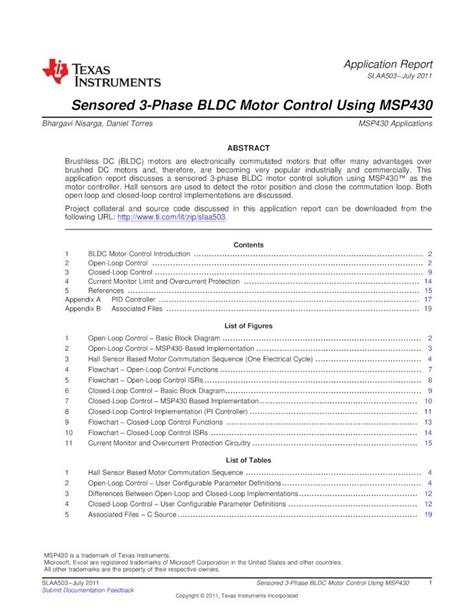 pdf sensored 3 phase bldc motor control using msp430 dokumen tips