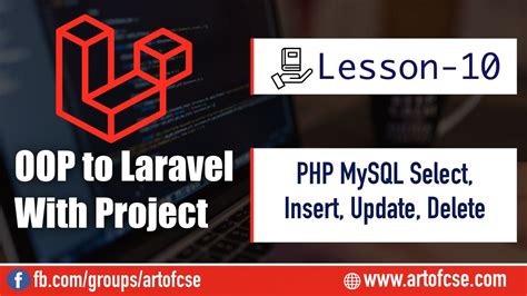 oop to laravel 10 php mysql select insert update delete youtube
