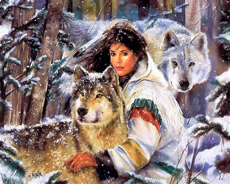 Native American Wolf Art Wallpapers Wolf Background Images