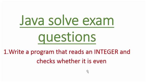Java Exam Questions YouTube
