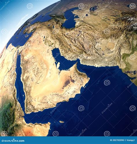 Map Of The Arabian Peninsula Middle East Physical Map D Render Map