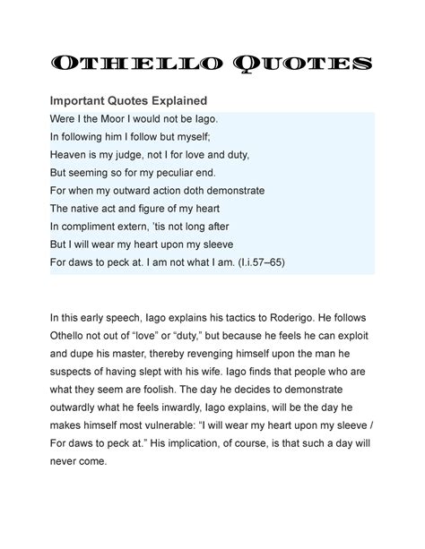 Othello Desdemona Quotes