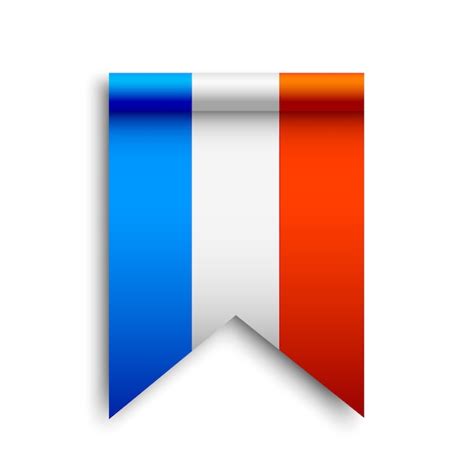 Bandeira da frança fita realista Vetor Premium